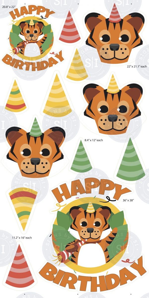 Happy Birthday Tiger Smart Set - 13 Pieces - Signs by SI