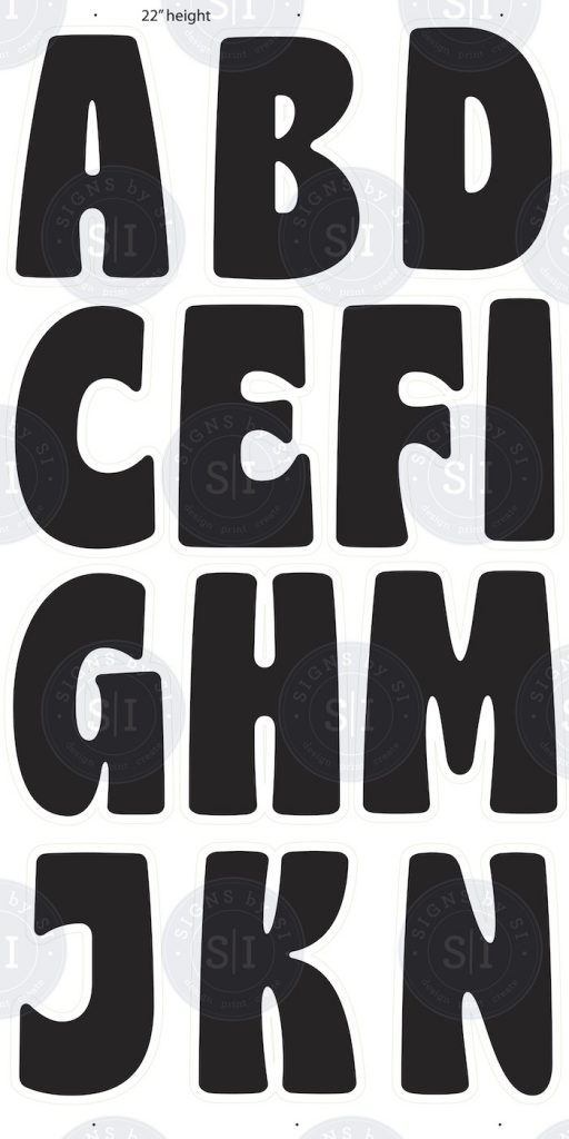 Groovy Black Alphabet 22" - 40 Pieces - Signs by SI