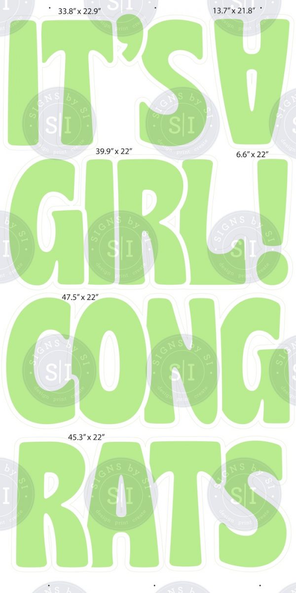 Groovy Lime Green Numbers- 16 Pieces - Signs by SI