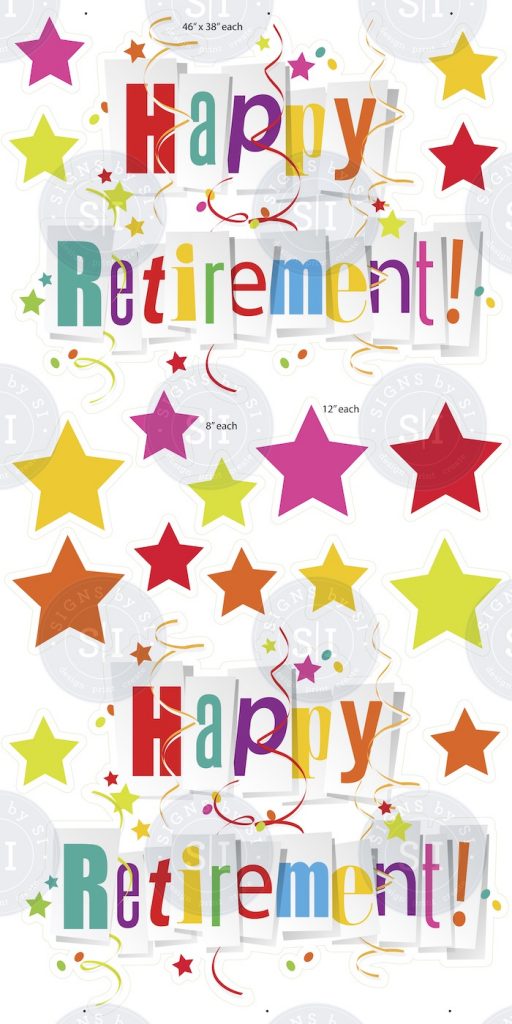 Groovy Silver Glitter Happy Retirement- 6 Pieces - Signs by SI