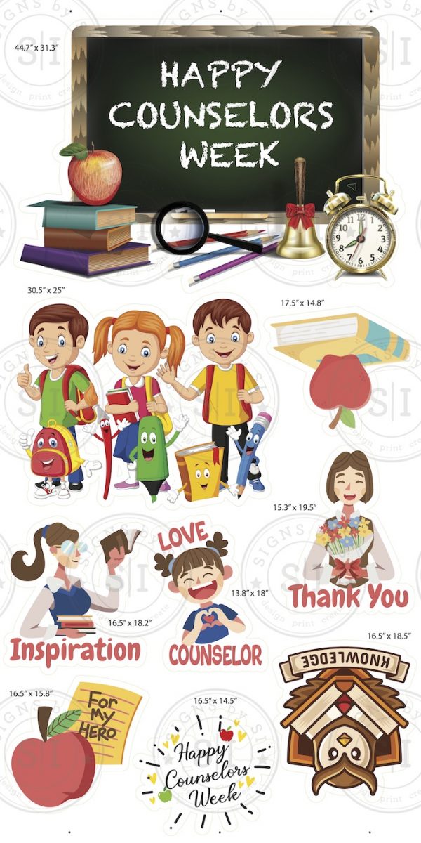 Happy Counselors Week Simple Stack 2- 9 Pieces - Signs by SI