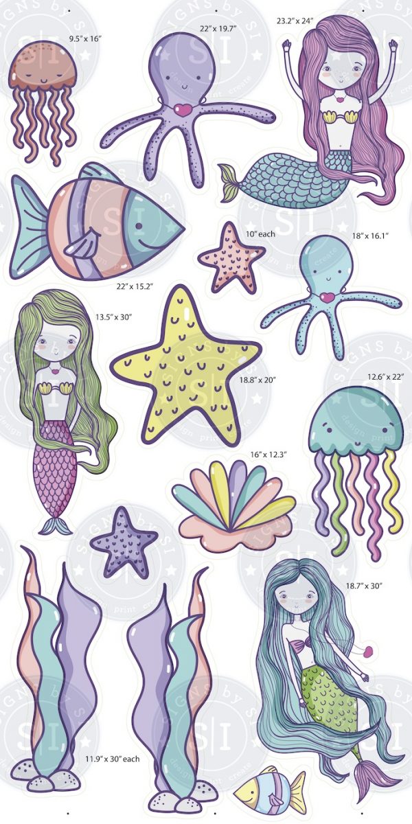 Mermaid 1- 12 Pieces - Signs by SI