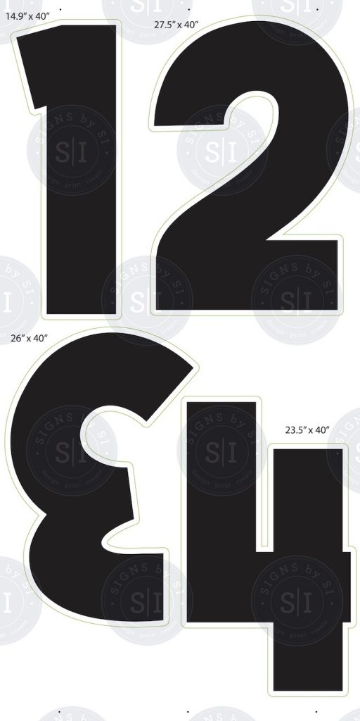 Groovy Lime Green Numbers- 16 Pieces - Signs by SI