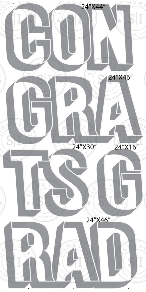 Congrats Grad 24" White 3D Marquee EZ Set with Real LED Bulbs - 5 ...