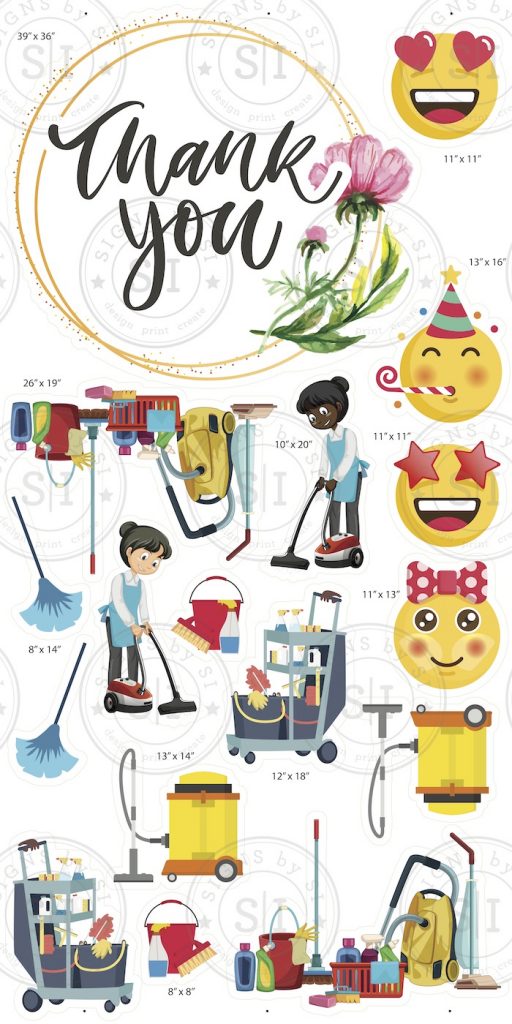 Housekeeping Thank You Smart Set - 15 Pieces - Signs by SI