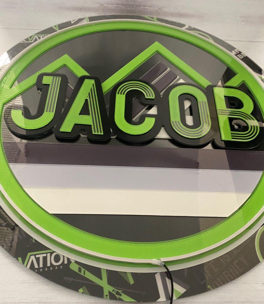 Name Custom Acrylic Layered + Neon Accent Sign In Board for Events ...