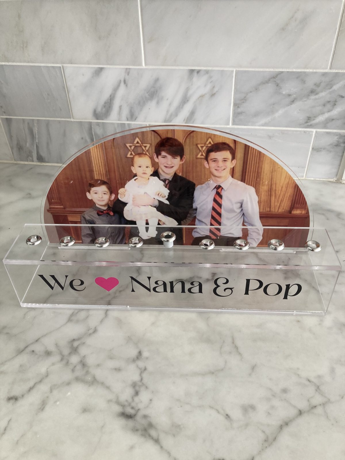 Customized Acrylic Hanukkah Menorah with Name/Verbiage and Graphics or ...