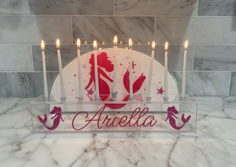 Customized Acrylic Hanukkah Menorah with Name/Verbiage and Graphics or ...