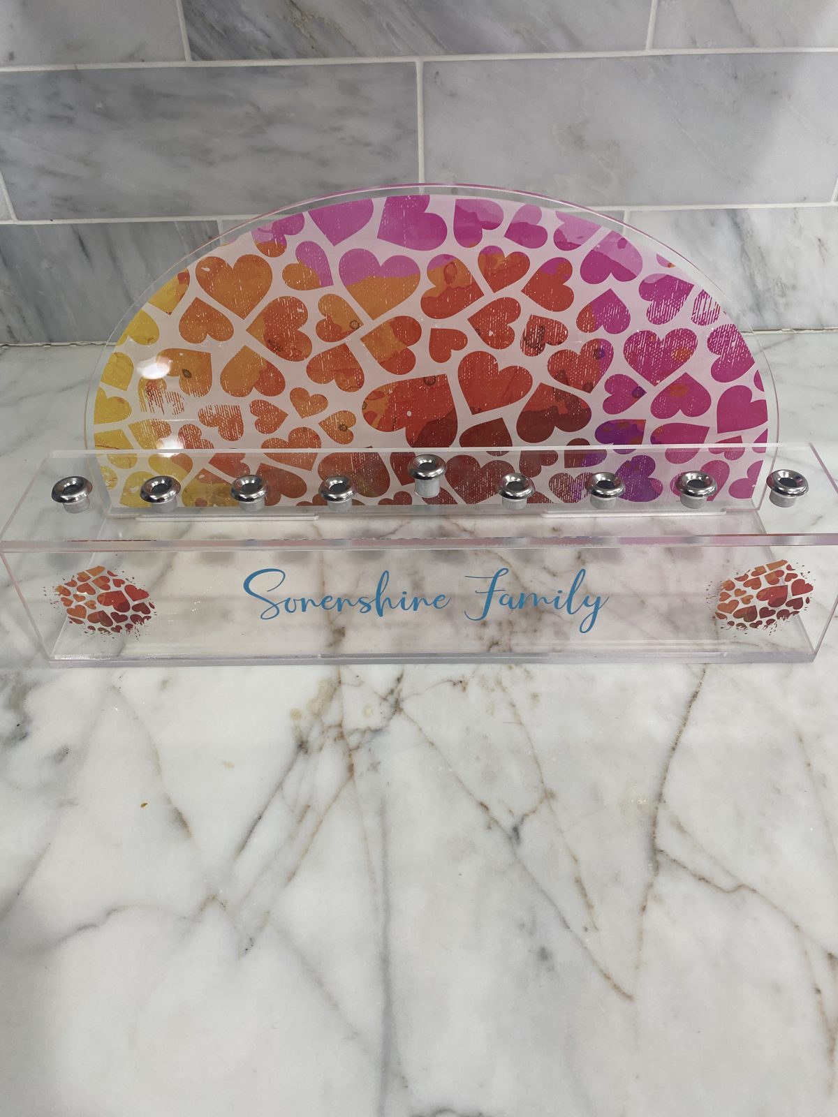 Customized Acrylic Hanukkah Menorah with Name/Verbiage and Graphics or ...