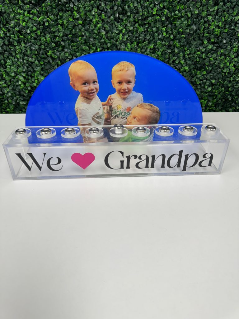 Customized Acrylic Hanukkah Menorah with Name/Verbiage and Graphics or ...