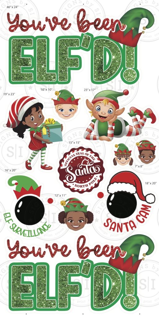 You've Been Elfed Simple Stacks & Graphics Set - 11 Pieces - Signs by SI