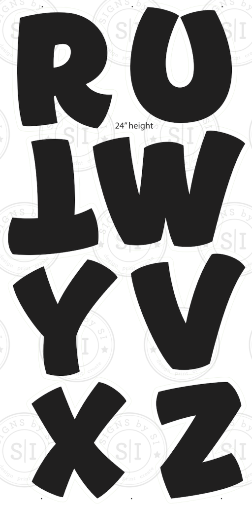 Bouncy Color of Your Choice 24" Alphabet - 26 Pieces - Signs by SI