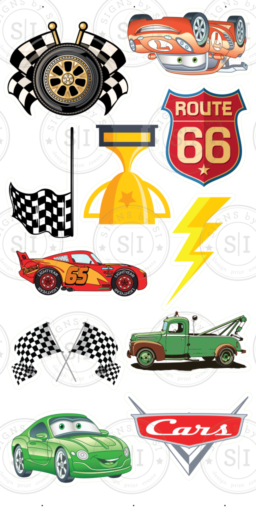 Cars Inspired Graphic Set – 11 pieces - Signs by SI
