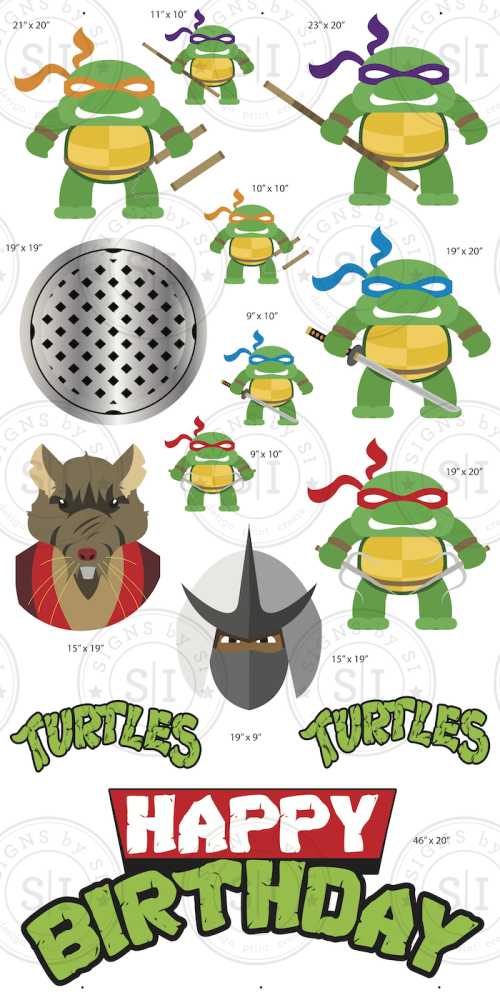 Ninja Turtles- 14 Pieces - Signs by SI