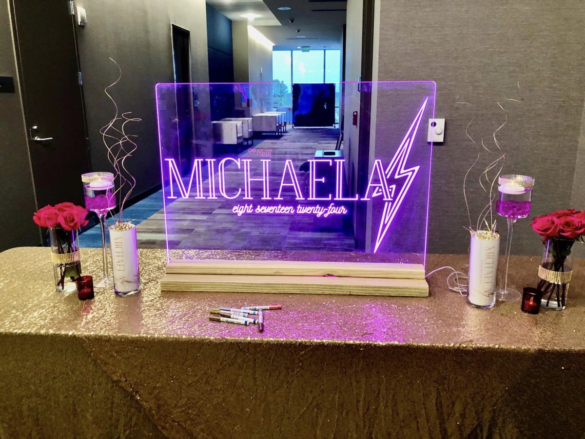 Custom Made LED Acrylic Light Up Display Sign in Board or Centerpieces ...