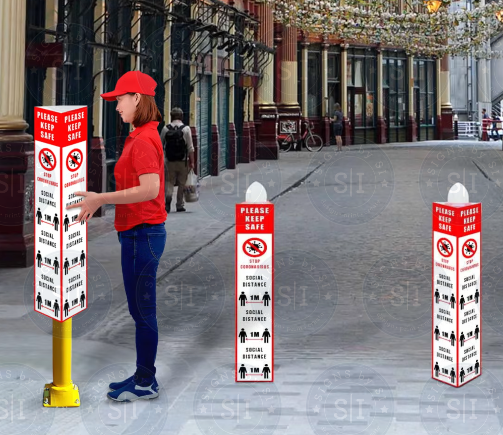 Restaurant | Retail Triangular Bollard Covers - Signs by SI